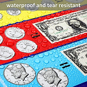 Outus 2 Pcs Number Chart 1-100 Money Poster Preschool Educational Posters Kids Toddlers Learning Supplies Laminated Currency Chart for Nursery Home School Pre-k Kindergarten Classroom Back to School