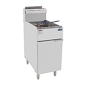 CookRite ATFS-40 Commercial Deep Fryer with Baskets 3 Tube Stainless Steel Liquid Propane Floor Fryers-90000 BTU