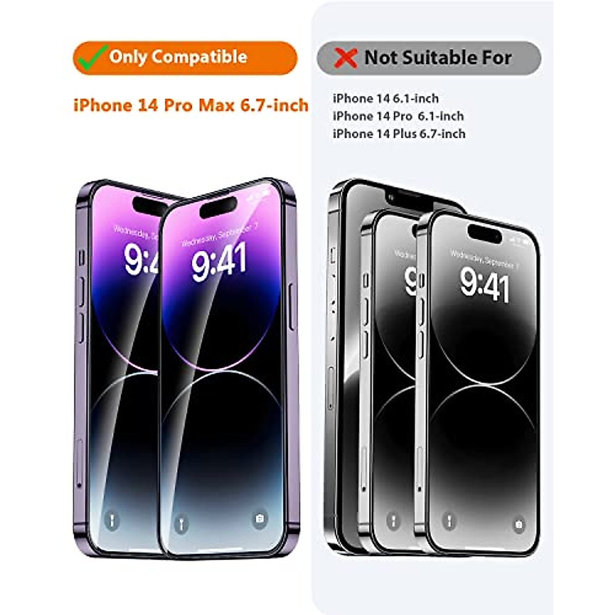 EGV 3 Pack Screen Protector for iPhone 14 Pro Max 6.7-inch, 9H Hardness iPhone 14 Pro Max Tempered Glass Cover With Align Frame, Clear Protective Glass Screen, Case Friendly, Easy Install, Bubble Free