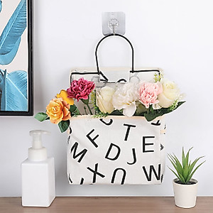 CRSONGMAOZL 2 Pack Wall Hanging Storage Bags with Sticky Hooks, Closet Wall Hanging Organizer, Kitchen Wall Storage Bags, Hang Storage for Kitchen, Bathroom(Letters and Sailboat)