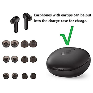 JNSA Replacement for Soundcore Life P3 P2 Silicone Eartips Ear Tips Accessories, Fit in The Charge case S/M/L Ear Tips 6 Pairs,Strap 1 PCS(Not fit in case),Black