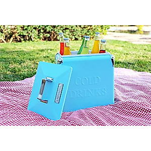 Permasteel PS-205-14QT Turq-AM 14 Quart Portable Picnic Cooler, Turquoise