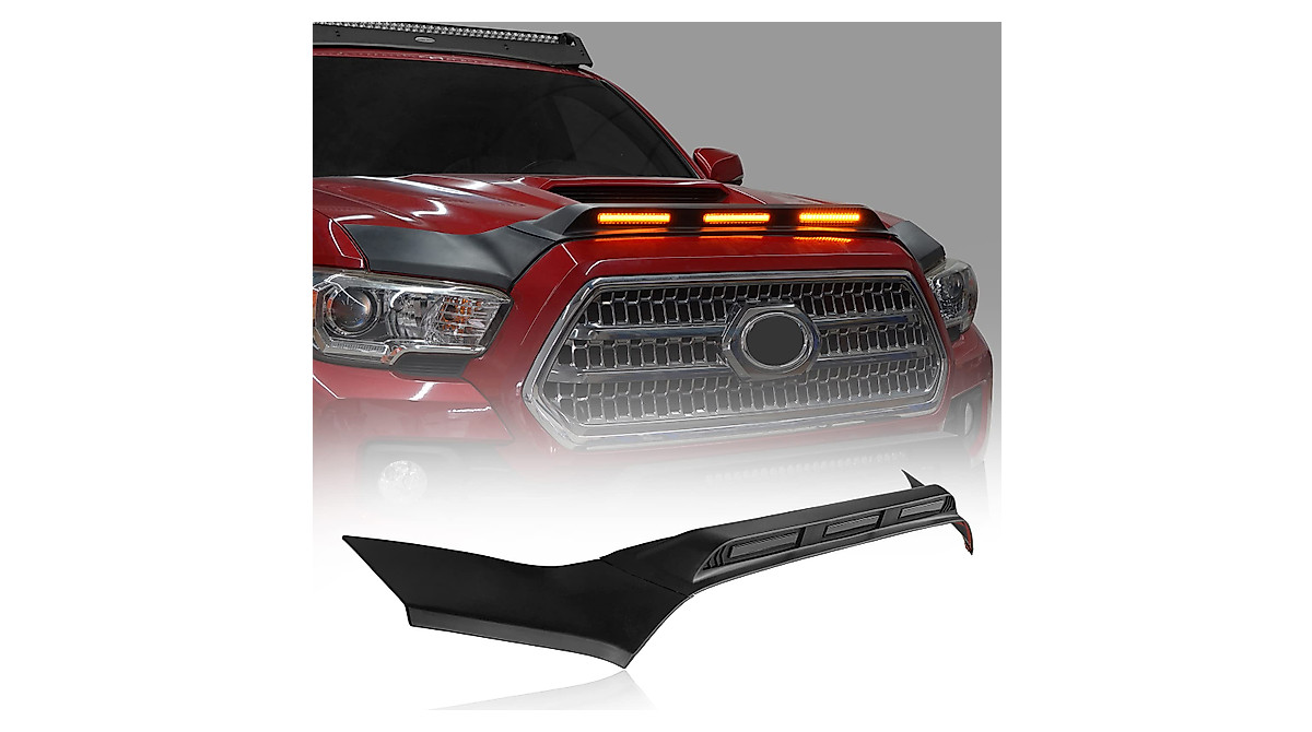 Hooke Road Tacoma Hood Protector with Amber Lights for Toyota Tacoma ...