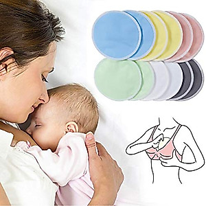 Breast Pads, 16 Pack Bamboo Nursing Pads for Breastfeeding Reusable Washable Nipple Covers with Laundry Storage Bag