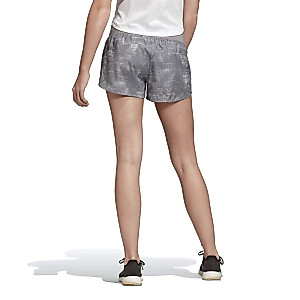 adidas womens Run it Shorts Washed Look Grey/White X-Small 4"