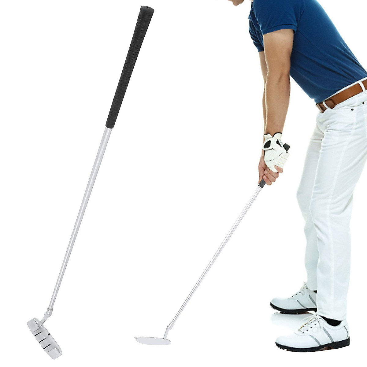 Dilwe Putter, 3Section Aluminium Alloy Foldable Putter for Learner Beginner Handed Putter Accessory