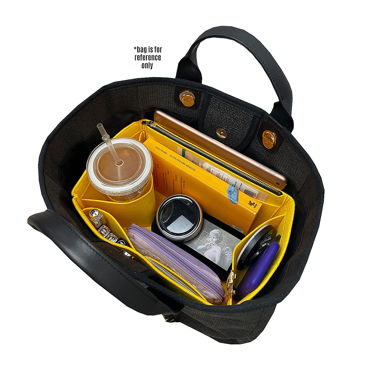 Deauville Tote Bag Organizer Large, Deauville Tote Bag Insert New Small, Customizable Premium Felt Handmade, Bag Organizer for Deauville Tote Medium (For Small Deauville, Bubblegum)