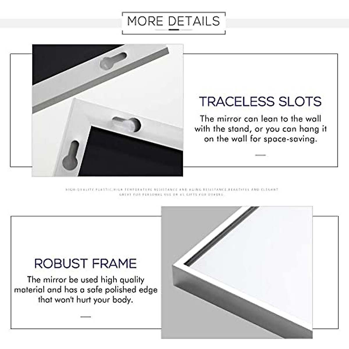 OBIOZZ Bedroom Floor Standing Mirror Full Length Mirror Floor Mirror with Standing Holder Bedroom/Locker Room, Beautiful Living Room Decorations