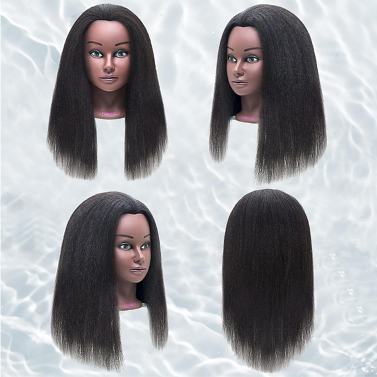 Mannequin Head with Hair 28“ Manikin Head Hairdresser Training Head Cosmetology Doll Head for Styling Braiding Practice with Clamp Stand (Blonde-5)