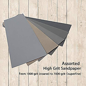 20Pcs Wet Dry Sandpaper, High Grit 1000 2000 3000 5000 7000 Sandpaper Sheets Assortment for Wood Metal Polishing Automotive Sanding, 9 x 3.6 inch by BAISDY