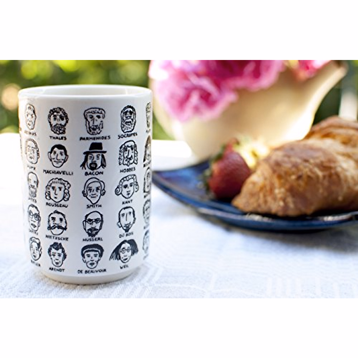 It's Hard to Get a Handle on Philosophy - Porcelain Tea Cup Featuring 60 Western Philosophers
