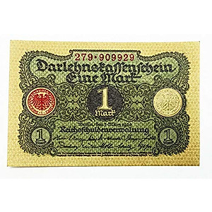 1939 Various Mint Marks WW2 Rare German 1 Rp Coin with Stamps & 1 Mark Bill in Disp Frame 1pf Seller Perfect Uncirculated