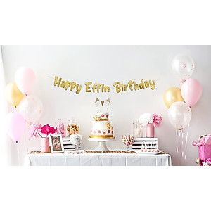 Funny Birthday Gold Glitter Banner – Happy Birthday Party Supplies, Ideas, and Gifts – 21st, 30th. 40th, 50th, 60th, 70th, 80th Adult Birthday Decorations