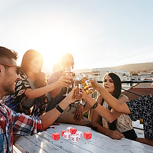 NUOBESTY Funny Math Games 8pcs Heart Dice White Red Dice Six Sided Gaming Dice 25MM Novelty Funny Party Favor for Carnival Graduation Club Playing Table Game Props Table Game Dice