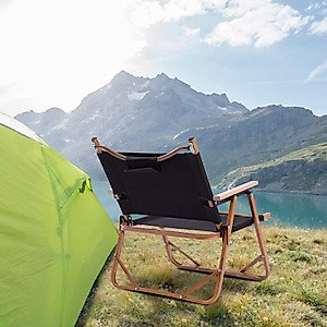 BANLICALI Camping Chairs, Folding Camping Chair, Portable Outdoor Folding Chair for Camping, Traveling, Barbecuing, Picnics Black Load 120kg/264.55lbs