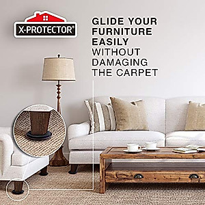 Furniture Sliders for Carpet X-PROTECTOR - 8 PCS Best Heavy Moving Pads 3 1/2" - Sliders for Furniture. Move Your Furniture Easy with Reusable Furniture Movers Sliders for Carpets!