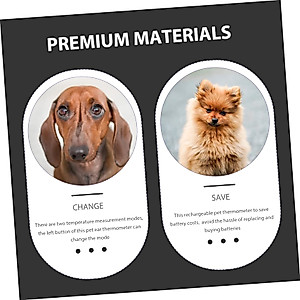 POPETPOP 3 Sets Pet Thermometer Non- Pet Special Electronic Animal Temperature Detection Screen Pet Temperature Device Cat Temperature Detector Plastic Baby Ear Forehead Thermometer