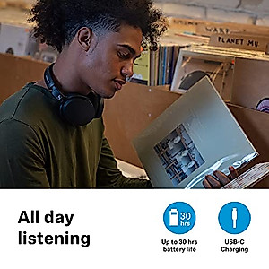 Sennheiser HD 350BT Bluetooth 5.0 Wireless Headphone - 30-Hour Battery Life, USB-C Fast Charging, Virtual Assistant Button, Foldable - Black