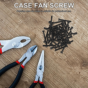 ULTECHNOVO Computer Cooling Fan Mount Screw, Black Computer Fan Case Screws Set, Flat Head Tapping Screw Set Long Short Screws (30pcs Long & 30pcs Short Screws Black)