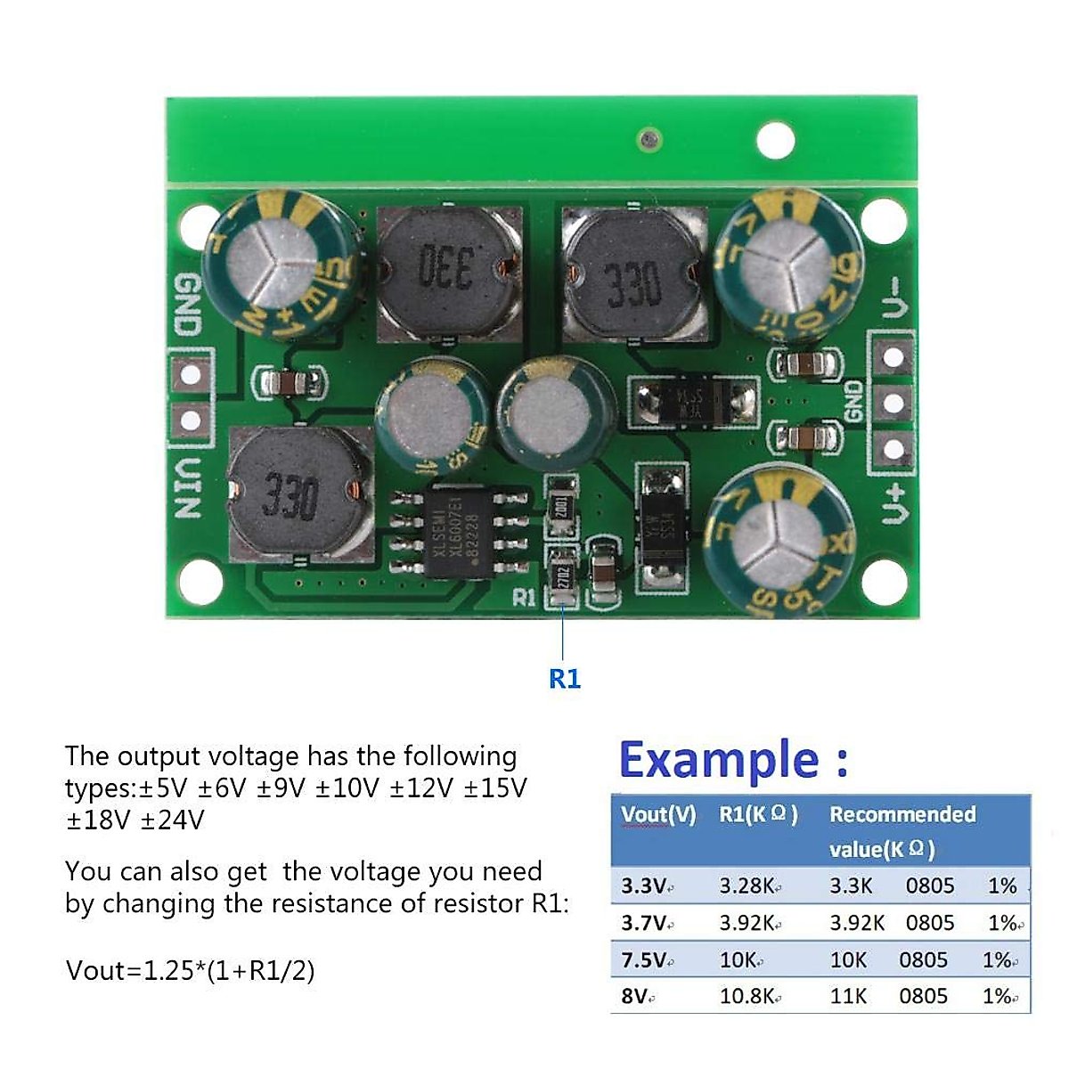 DC-DC Boost Voltage Converter Positive Negative Output Module Power Regulator Volts Transformer Board Output Voltage ±12VDC