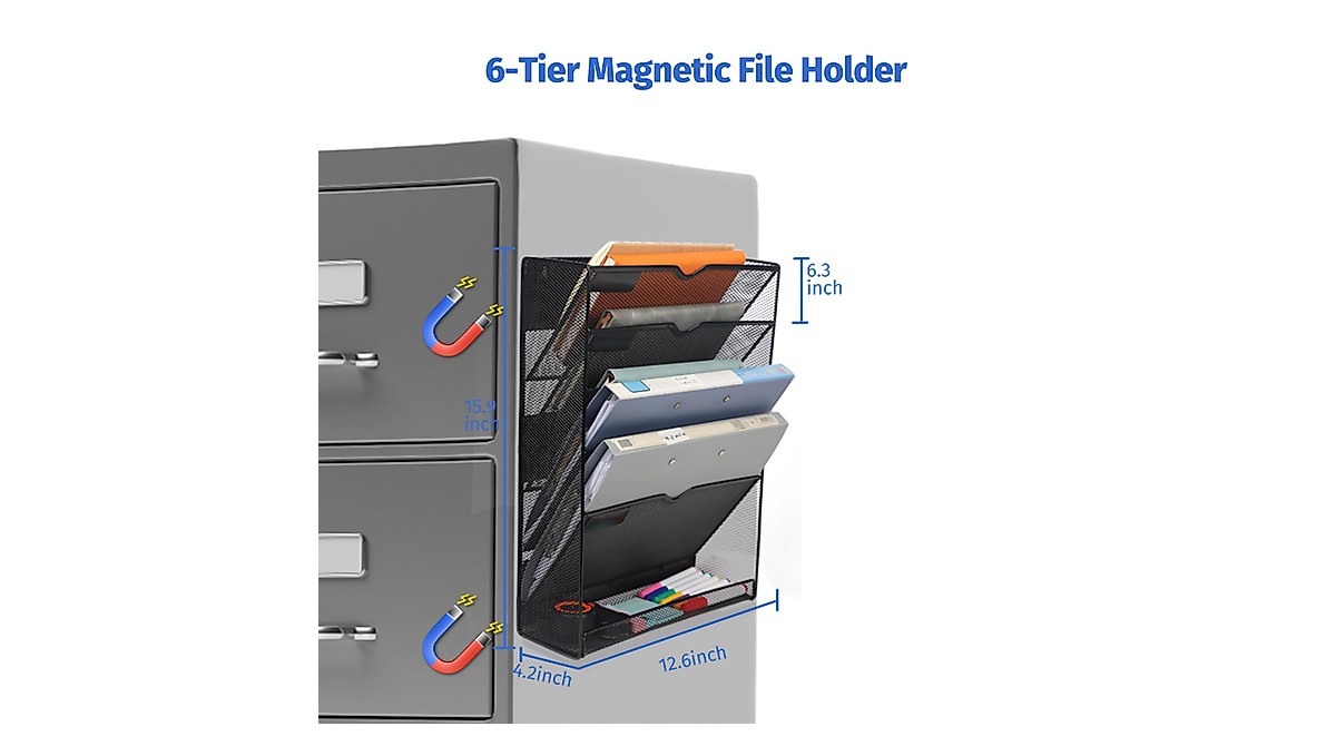 6-Tier Magnetic File Holder - Organize with Ease