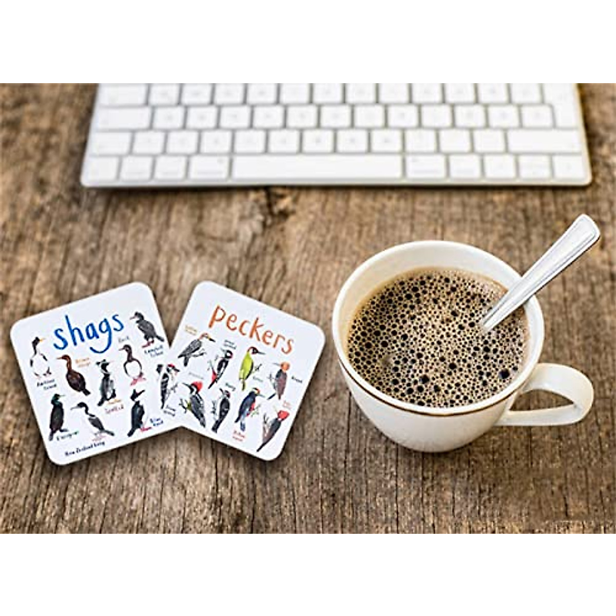 Set of 6 Bird Pun Coasters, 2023 New Square Drinks Coaster, Thicken Funny Bird Coasters Suitable for Home Kitchen Bar Table Decorations, Gifts for Bird Lovers
