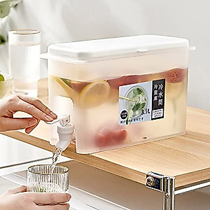3.5L Large Capacityre Frigerator Cold Kettle With Faucet Fruit Teapot Lemonade Bucket, Ideal for Home, Office, Parties and Daily Use
