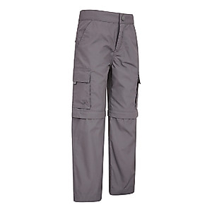 Mountain Warehouse Active Kids Zip Off Hiking Pants - Boys & Girls Dark Grey 9-10 Years