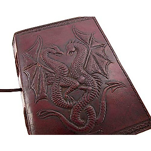 Embossed Leather Dual Dragons 120 Leaf Journal