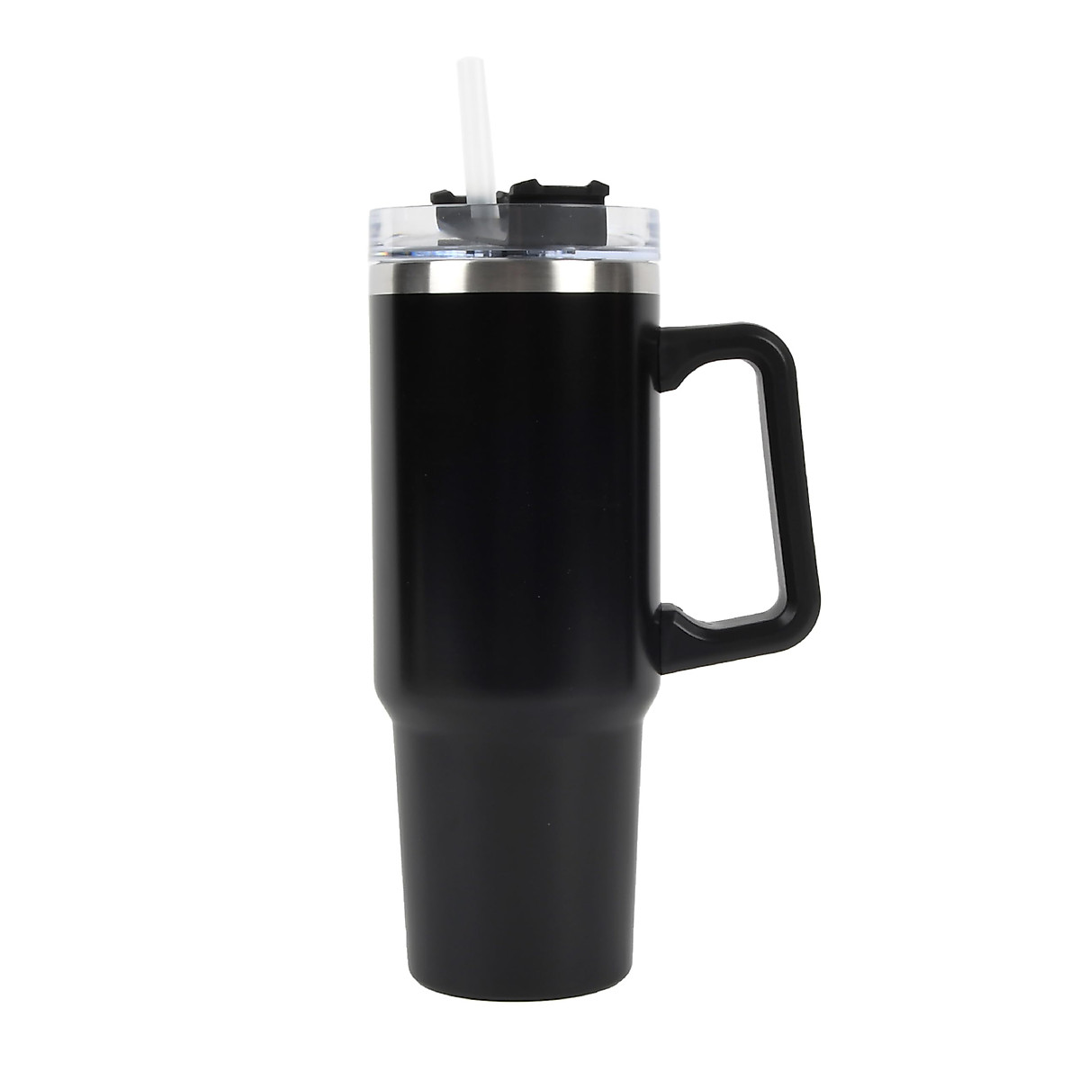 Envie 30 oz Tumbler Mug with Lid and Straw, Reusable Insulated Mug with Handle, Stainless Steel Tumbler for Iced & Hot Beverages, Black