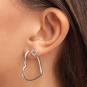 PANDORA Open Heart Stud Earrings - Great Gift for Her - Stunning Women's Earrings - Sterling Silver & Cubic Zirconia