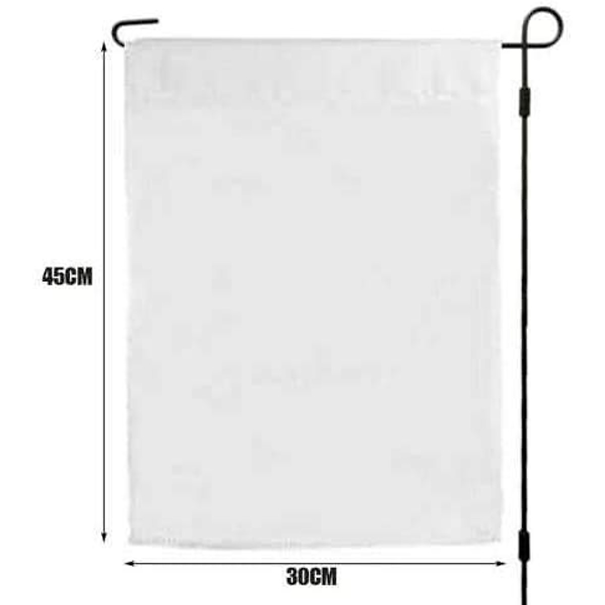 OrangeTag 10Pcs 30x45CM Sublimation Blank Polyester Lawn Garden Flags Parade Banners White