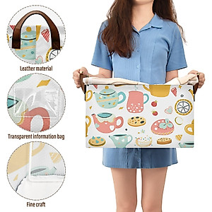 SPRIPORT Bread Teapot Cookies Foldable Storage Cube for Shelves Fabric Storage Bin with Metal Frame & Double Handles Large Storage Basket for Organizing Clothes Toys Blankets Books