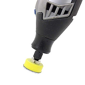 AUTOTOOLHOME 110pcs 1 inch Sanding Discs with 2ps 1/8 Shank Polishing Pads Hook and Loop Sandpaper Abrasive Tool Attachment 40-600Grit