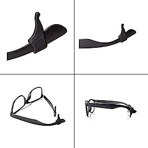 Keepons Ministretch Black Prevent Eyeglass Slipping Anti Slip Anti Slide Eyewear Sunglasses Spectacles Glasses Temple Tips Sports Ear Hooks Sleeves Retainer (2 Pairs)