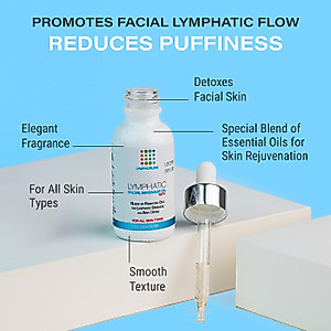 Facial Lymphatic Drainage Oil for Gua Sha Facial Tools, Lymphatic Drainage Massager Face with Jojoba & Coconut Oil, Use with Face Roller, Jade Roller, Guasha Tool for Face & Neck, 1 Fl Oz