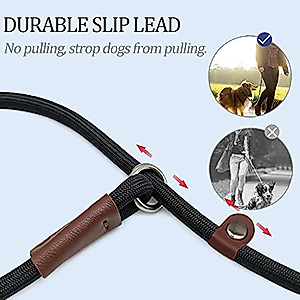 MayPaw Slip Lead Control Leash for Dogs No Pull, 13+ Colors Classic Dog Leash 7FT Pet Slip Leash, 1/4” Rope Leash for Small Medium Animals