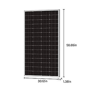 Newpowa 220W Monocrystalline 10BB Cell Solar Panel 220 Watt 12V High Efficiency Mono Module RV Marine Boat Off Grid