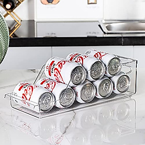 Lunhoo Beverage Can Organizer, Pantry and Refrigerator Storage Organizer Bins for Kitchen and Cabinet Pack of 2