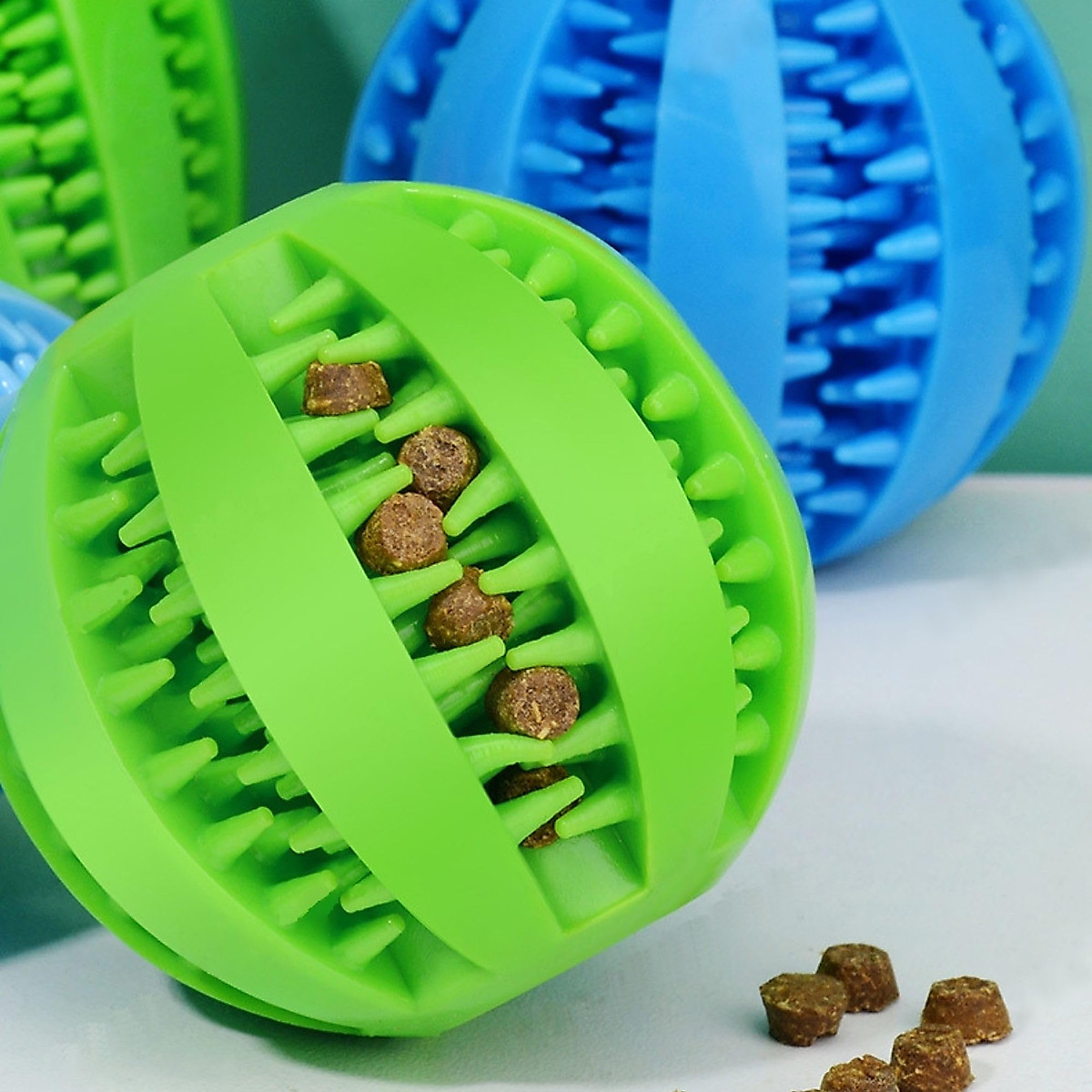 Dog Ball Chew Puppy (2 Pack), for Aggressive Chewers, Interactive Puppy Dog Toy, Puzzle Teething Toy, Essential Brain Stimulating, Dog Treat Ball Small Breed