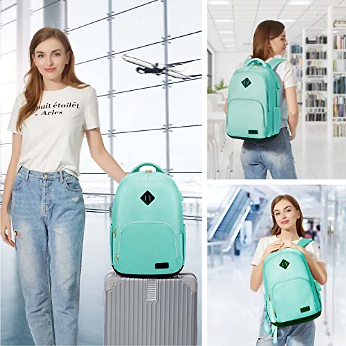 LOVEVOOK Laptop Backpack for Women, Large Capacity College Backpacks Water Resistant Travel Work Bag with USB Port, Fit 15.6 Inch Laptop