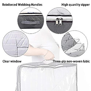 Vieshful 5 Pack 90L Clothes Storage Bags and 3 Pack 75L Underbed Containers，Large Capacity Clothing Organizers for Bedding Blanket Comforter Quilt