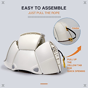 Foldable Hardhats Safety Helmet Bloom Outdoors Workplace Earthquake Collapsible Helmet Offices Public Facilities of Disaster Construction Hardhats Helmet (White)