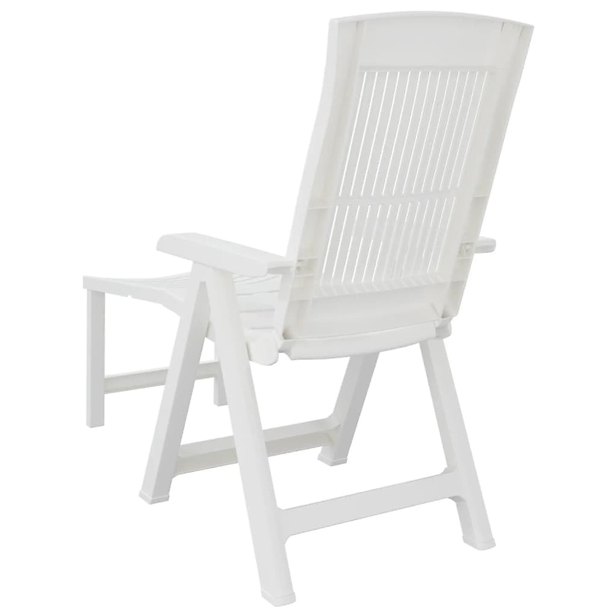 loibinfen Outdoor Foldable Sun Lounger, PP Outdoor Chaise Lounge Chair, Foldable Beach Sunbathing Lounger, Lounge Chair Recliner for Patio, Poolside, Garden, White Plastic,-23