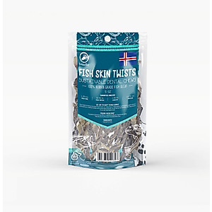 TickledPet Icelandic Cod Fish Skin Twists, 5 oz - Natural Dog Chews, Long-Lasting, Grain-Free Treats - Dental Health Booster, Omega-3s, Human-Grade, All Life Stages