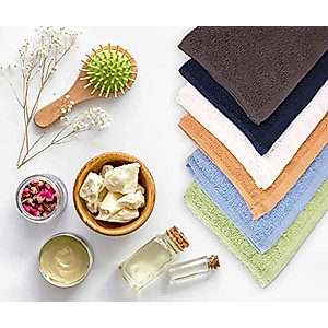 Towel and Linen Mart 100% Cotton - Wash Cloth Set - Pack of 24, Flannel Face Cloths, Highly Absorbent and Soft Feel Fingertip Towels (Multi)