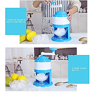 Portable Ice Crusher and Shaved Ice Machine, Manual Hand Crank Operated Fruit Smoothie Machine Mini Household Ice Shaver Small Ice Crusher Premium (A)