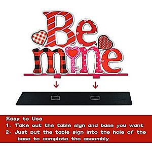 4Pcs Valentine's Day Decorations Love Wooden Table Sign, Anniversaries Tabletop Centerpiece Signs Ornaments for Gift Dining Room Table Party Home Kitchen Holiday Decorations Gift for Girlfriend Wife