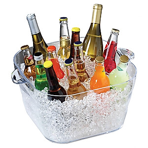 Prodyne Big Square Party Beverage Tub, Clear