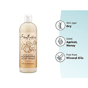 SheaMoisture Body Wash for Dry Skin Nourishing Apricot Honey Cruelty Free, Made with Fair Trade Shea Butter 19.8 oz